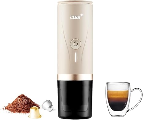 CERA+ Portable Espresso Maker-Self-Heating Electric Mini Coffee Machine ...