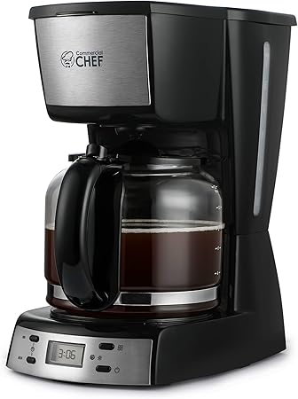 COMMERCIAL CHEF Coffee Maker with Nylon Coffee Filter- Digital 12 Cup ...